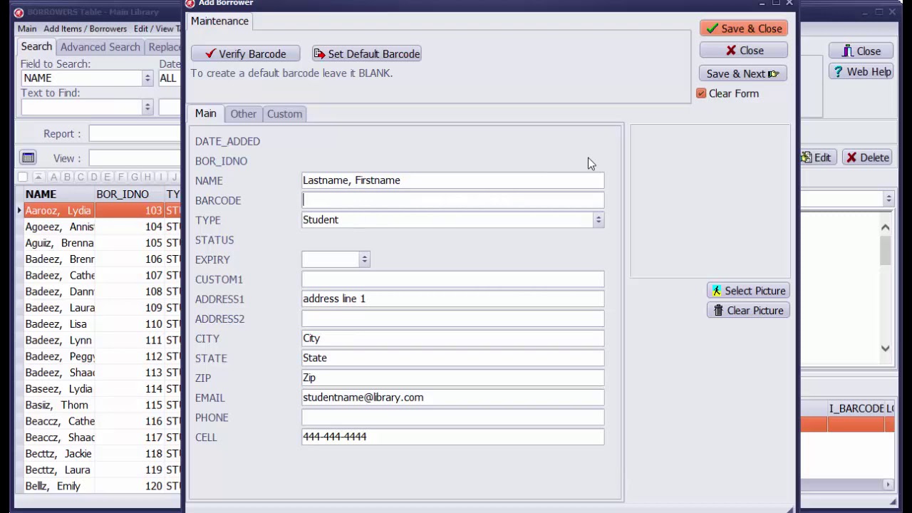 Enter library members. How to enter library members into Handy Library Manager?