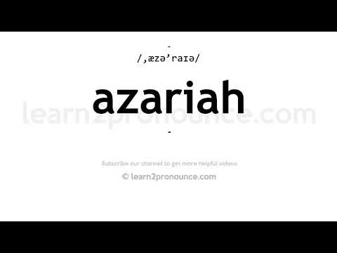 How to pronounce Azariah | English pronunciation