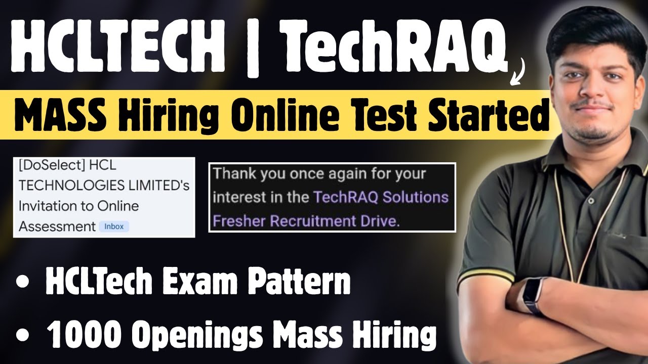 ❤️HCLTech Mass Hiring Online Test (Next Phase) | TechRAQ Hiring Update | HCLTech Exam Pattern 2025