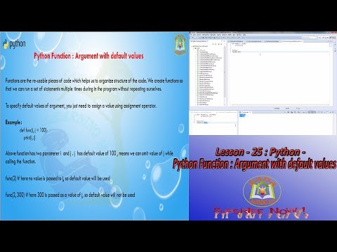 Lesson - 25 : Python3 - Python Function : Argument with default values
