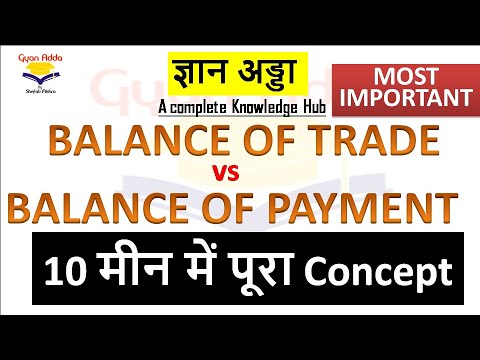 Balance of Trade Vs Balance of Payment 2021 Hindi Me , GYAN ADDA , UGC-NET 2021