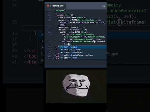 Create 3d Sphere using ThreeJs  Javascript | html 5 canvas #shorts #javascript #developer #coding