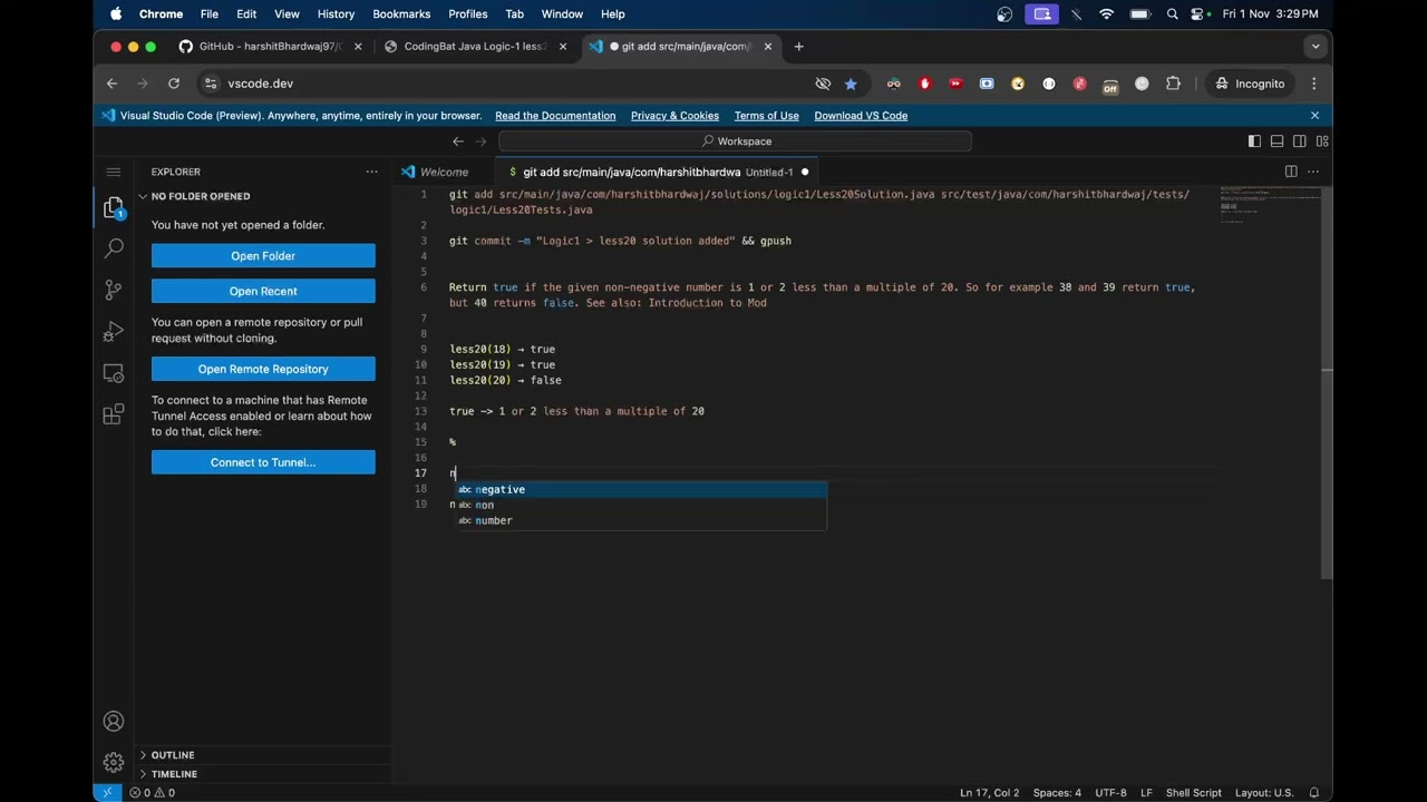 CodingBat Java | Logic-1 Section | less20