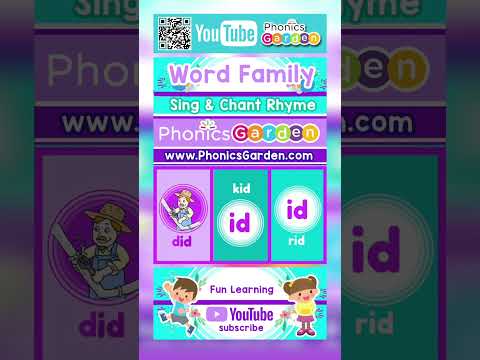ID WORD FAMILY | Rhyming Words | Phonics Garden