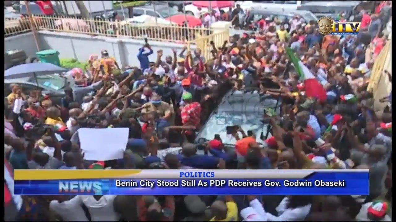 Benin City stood still as PDP receives Gov. Godwin Obaseki