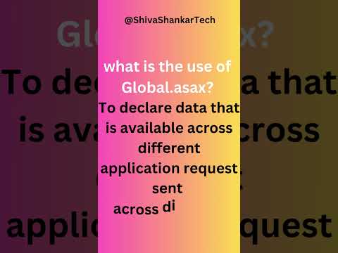 What is the use of Global.asax file in .Net? @ShivaShankarTech #technology #dotnet #csharp