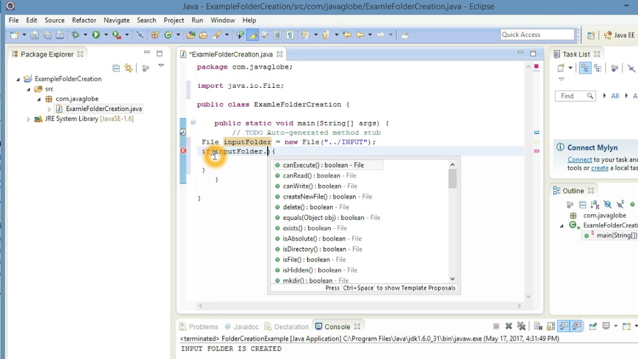 how to create folder or directory or subdirectory in java by R.Mallick