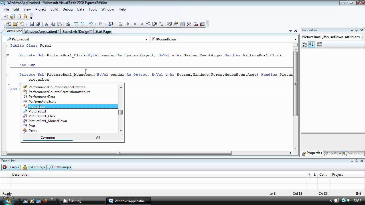 Visual Basic 2008 Tutorial 4 picture box as a Button