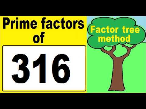 Prime factors of 316. Prime factors decomposition of 316. Factor tree method.