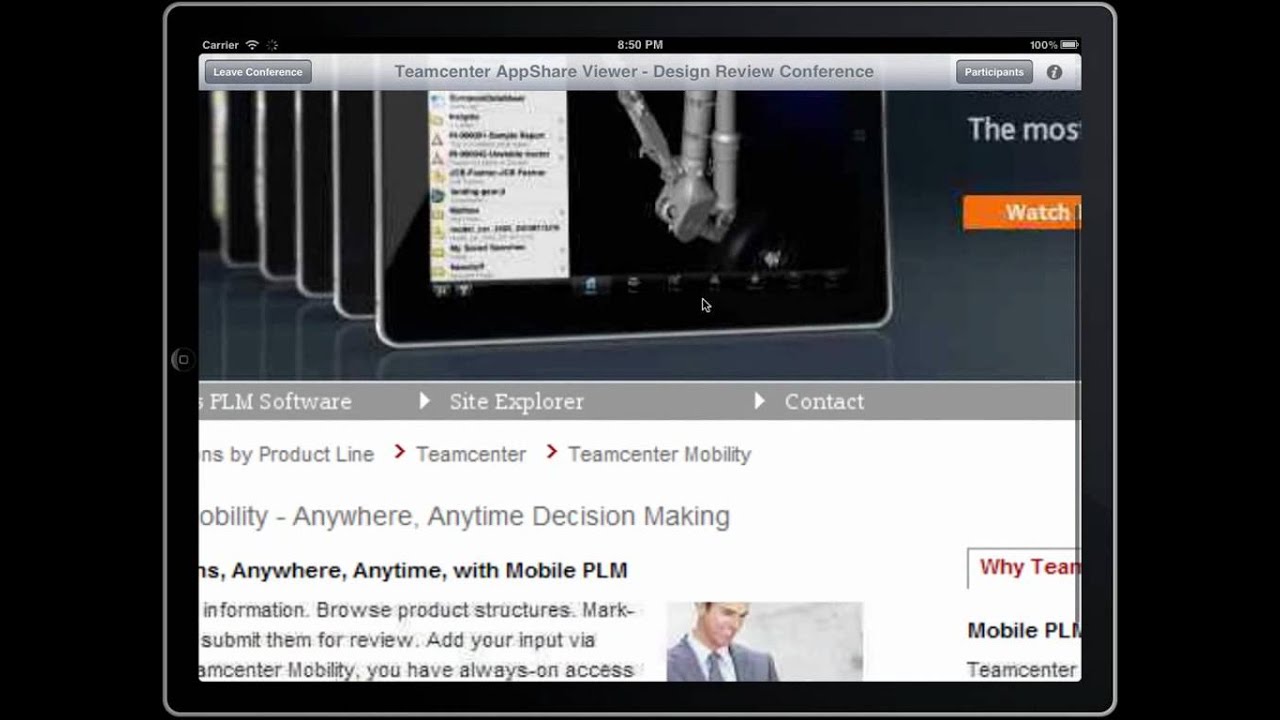 Teamcenter AppShare for the iPad