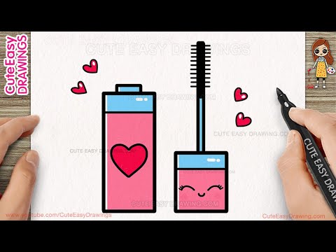How to Draw a Cute Mascara Step by step Follow Along video for KIDS