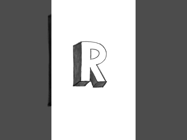 How To Draw and Learn To Easy Drawing 3D Letter R วาดรูป 3 มิติ วาดรูป ...