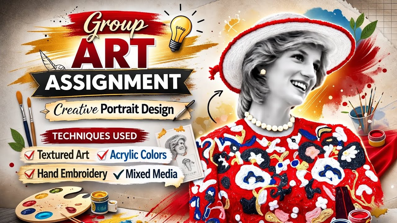 “Creative Portrait Group Assignment”💛 #diana #lovelyprofessionaluniversity #groupactivities 