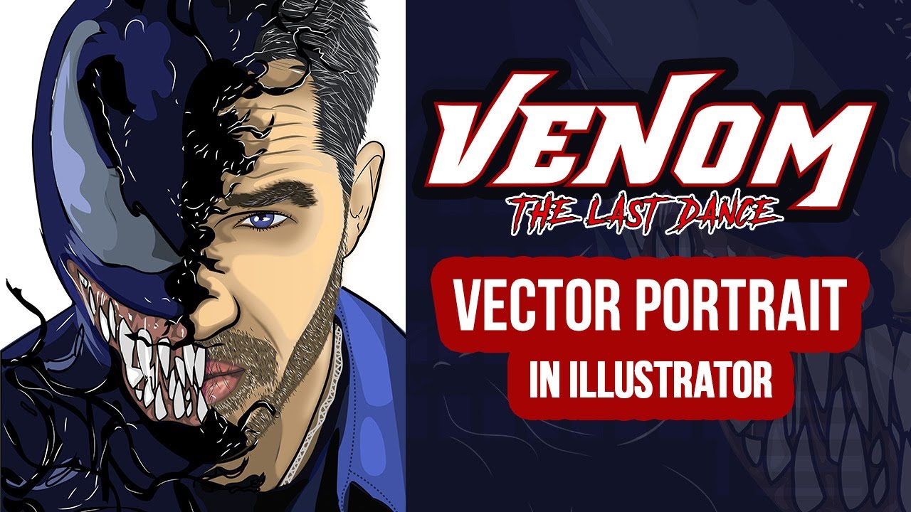 How to Create a Venom Vector Portrait in Illustrator | Step-by-Step Tutorial