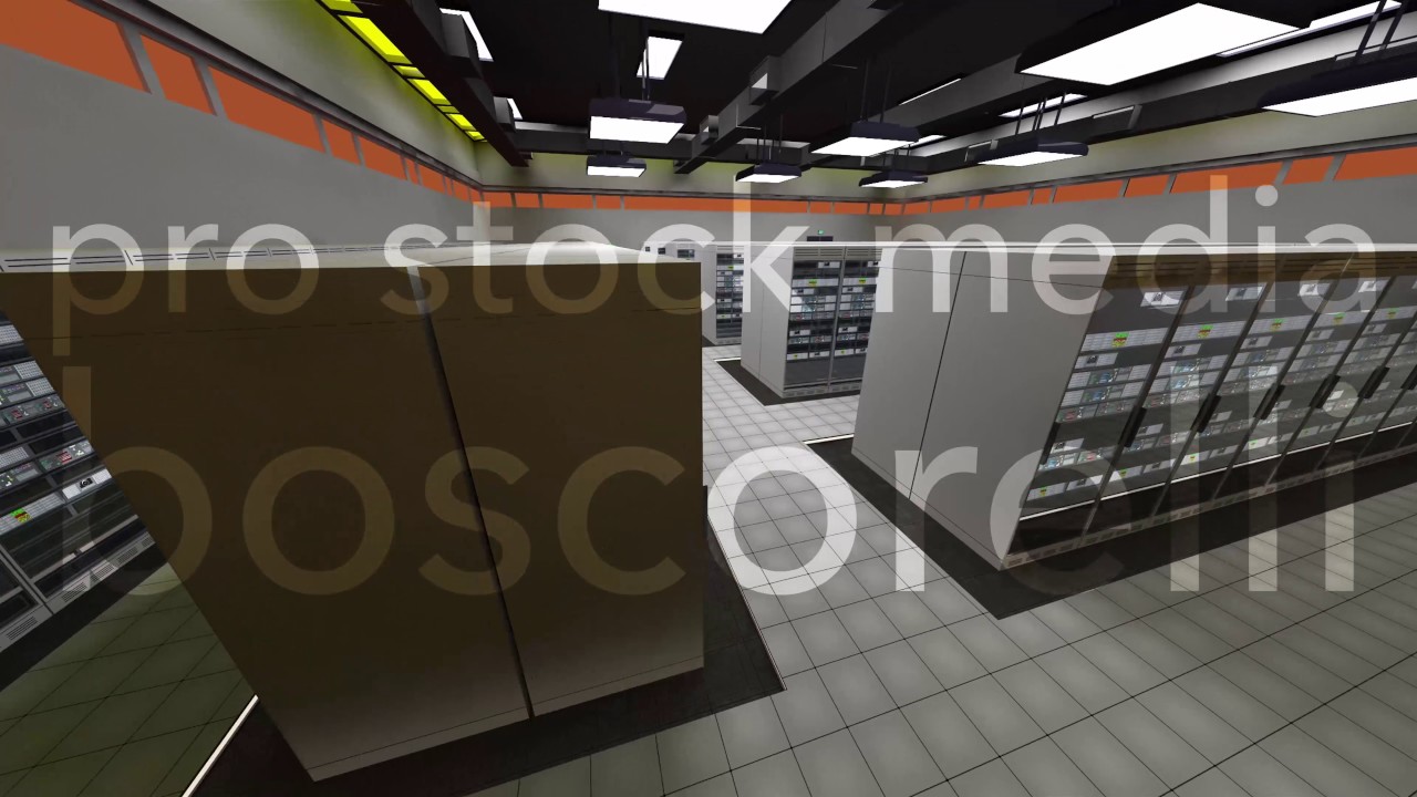 Data Center Server Room Professional 3D Stock Animation