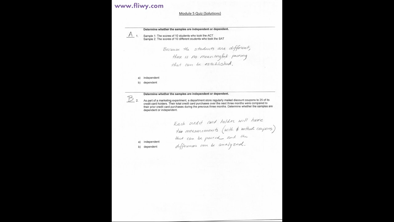 STA 2023 Module 5 Quiz - Questions and Answers