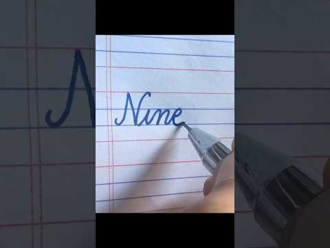 Write "Nine" in cursive writing #cursivewriting #nine
