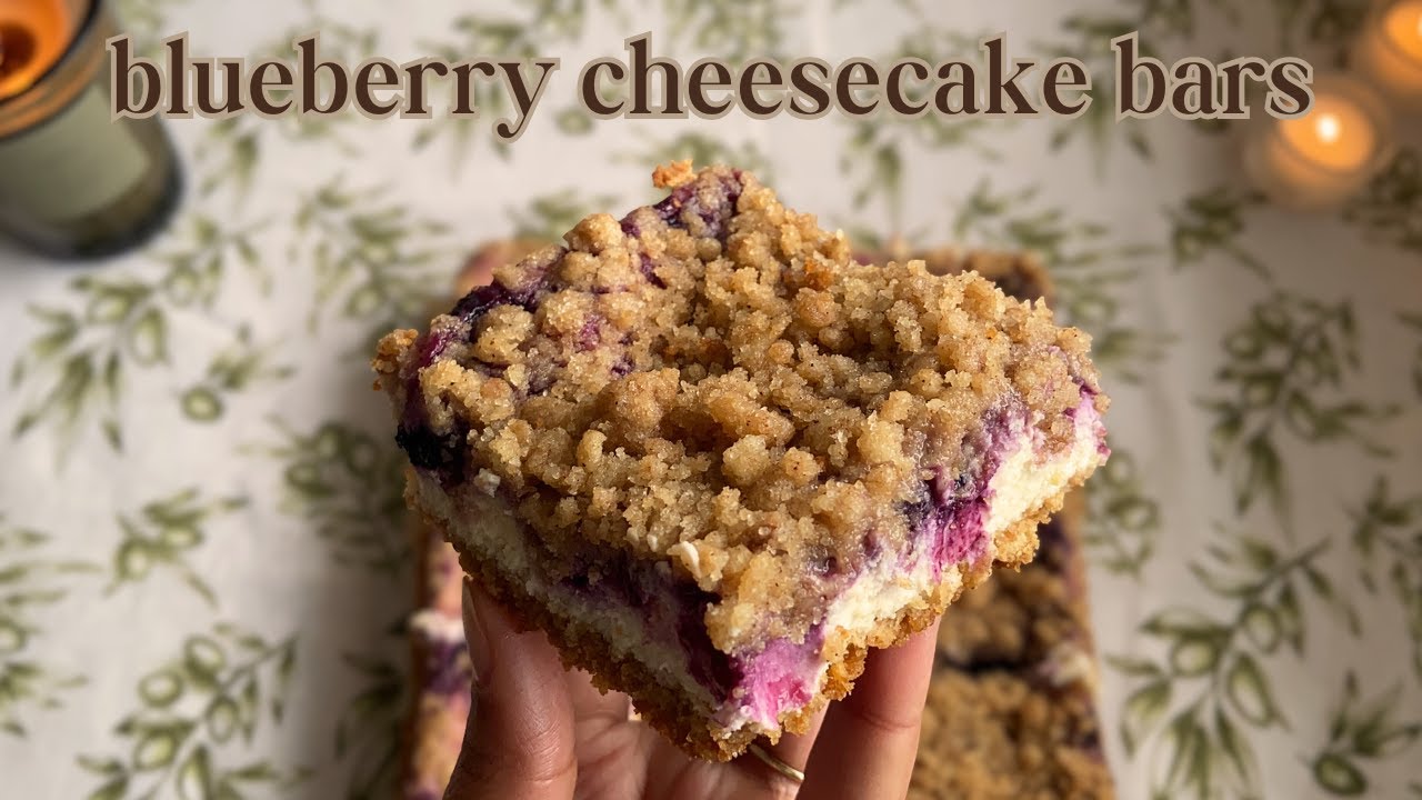 Blueberry Lemon Cheesecake Crumb Bars ♡ Bake With Me