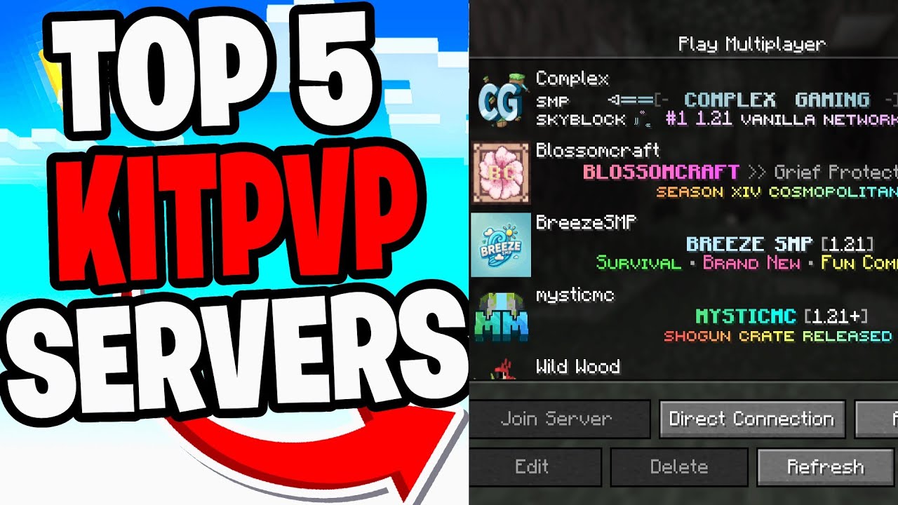 Top 5 Kitpvp Servers For Minecraft 1.21.6! - Java & Bedrock