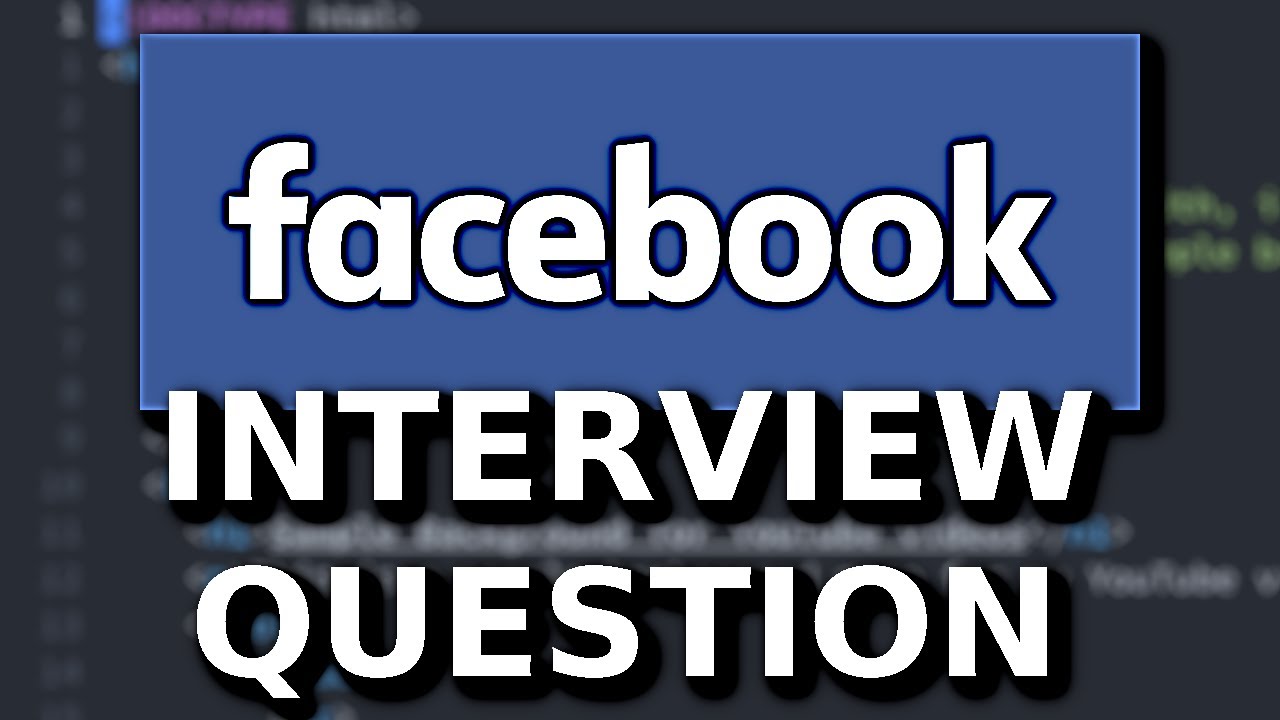 Facebook Interview Question Answered in Python