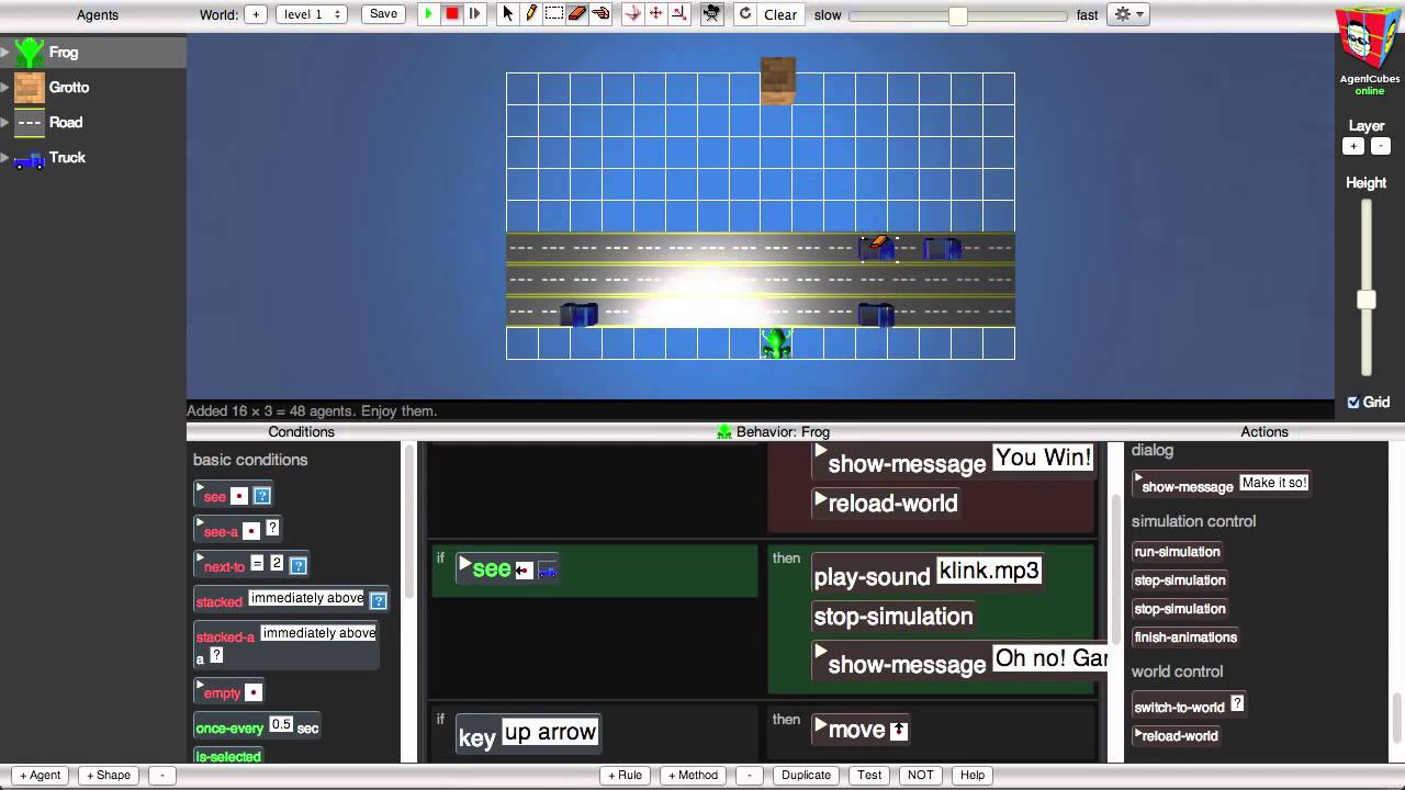 Hour of Code: Make a 3D game with AgentCubes online