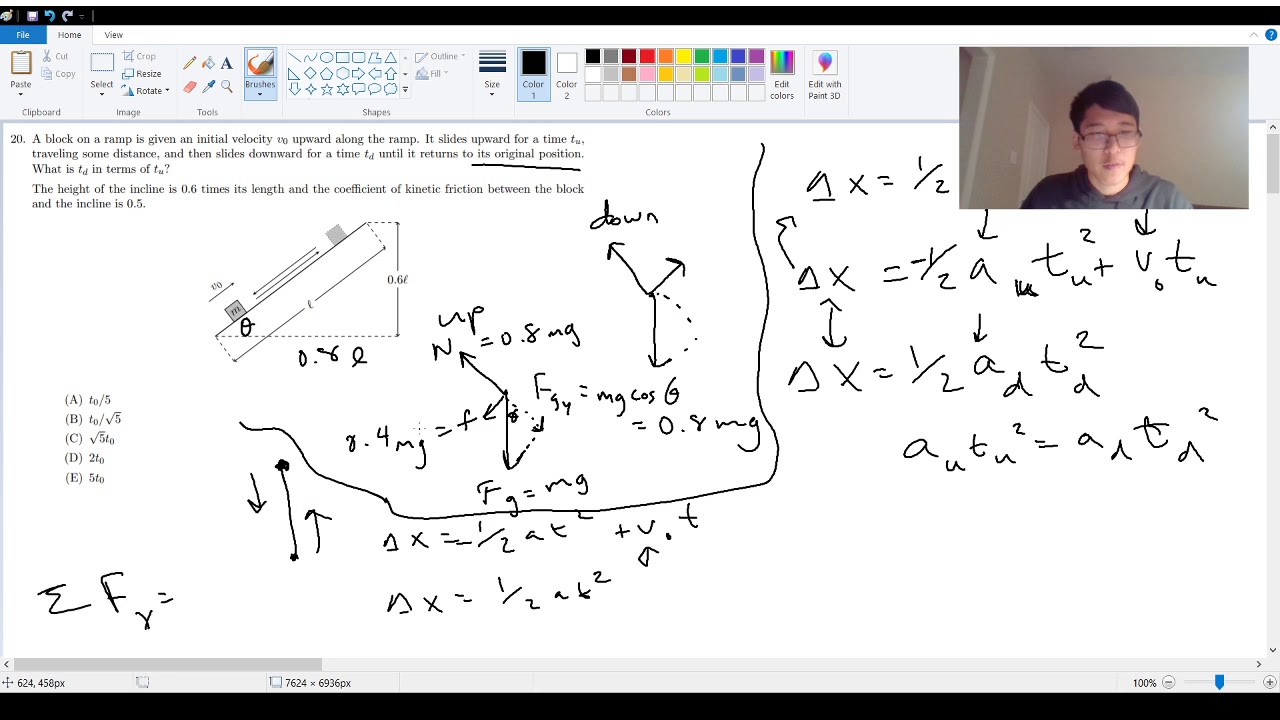 F=ma 2019 B Problem 20