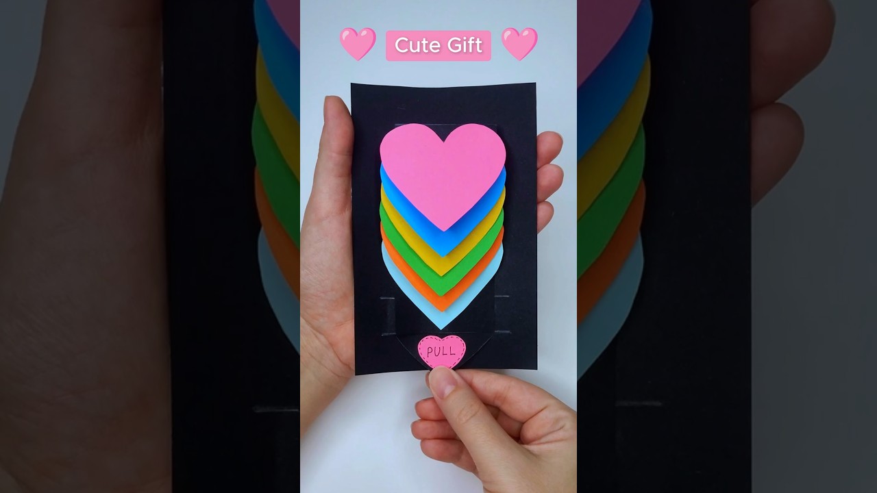 Cute Gift Idea 💖 Heart Waterfall Card for Valentine’s Day | DIY Craft | I LOVE YOU Pop Up Card