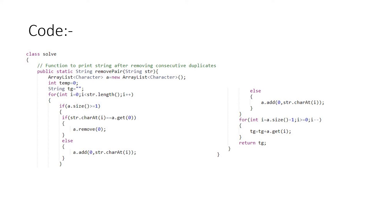 Remove the pair of duplicates using Stack | JAVA
