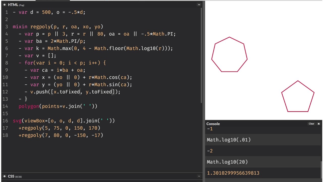 Generating SVG regular polygons