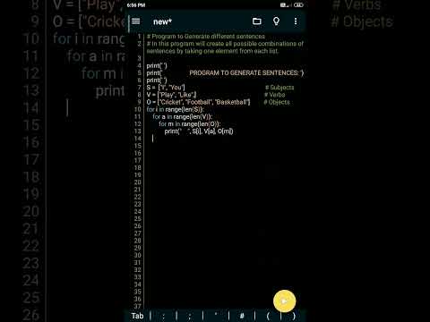 Generate Sentences with python #programming #shorts