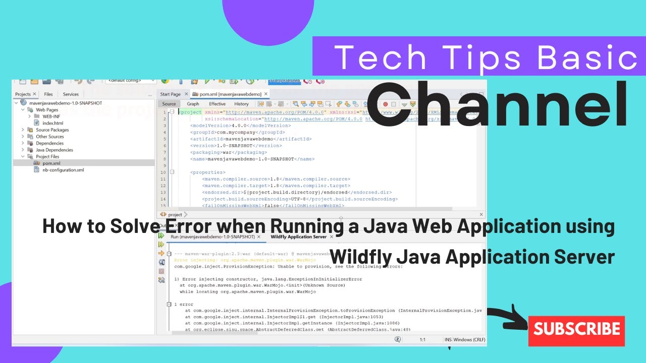 How to Solve Error when Running a Java Web Application using Wildfly Java Application Server
