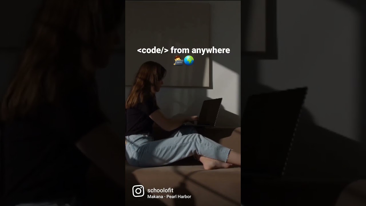 Code from anywhere 🌍 #schoolofit #code #coder #codingbootcamp #python #ai #java #javascriptdeveloper