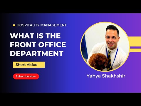 WHAT IS THE FRONT OFFICE DEPARTMENT IN A HOTEL? Highlighting the important areas.