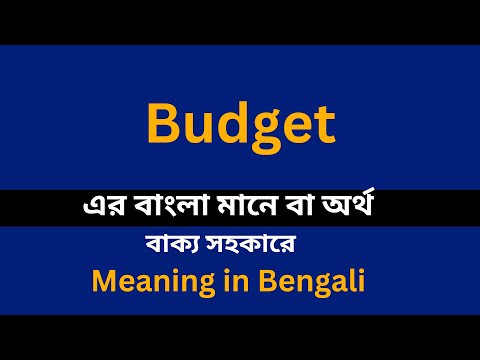 Budget meaning in bengali/Budget শব্দের বাংলা ভাষায় অর্থ অথবা মানে কি