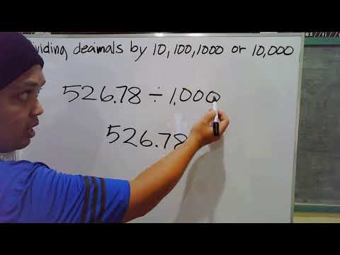 Dividing decimals by 10,100,1000 or 10,000