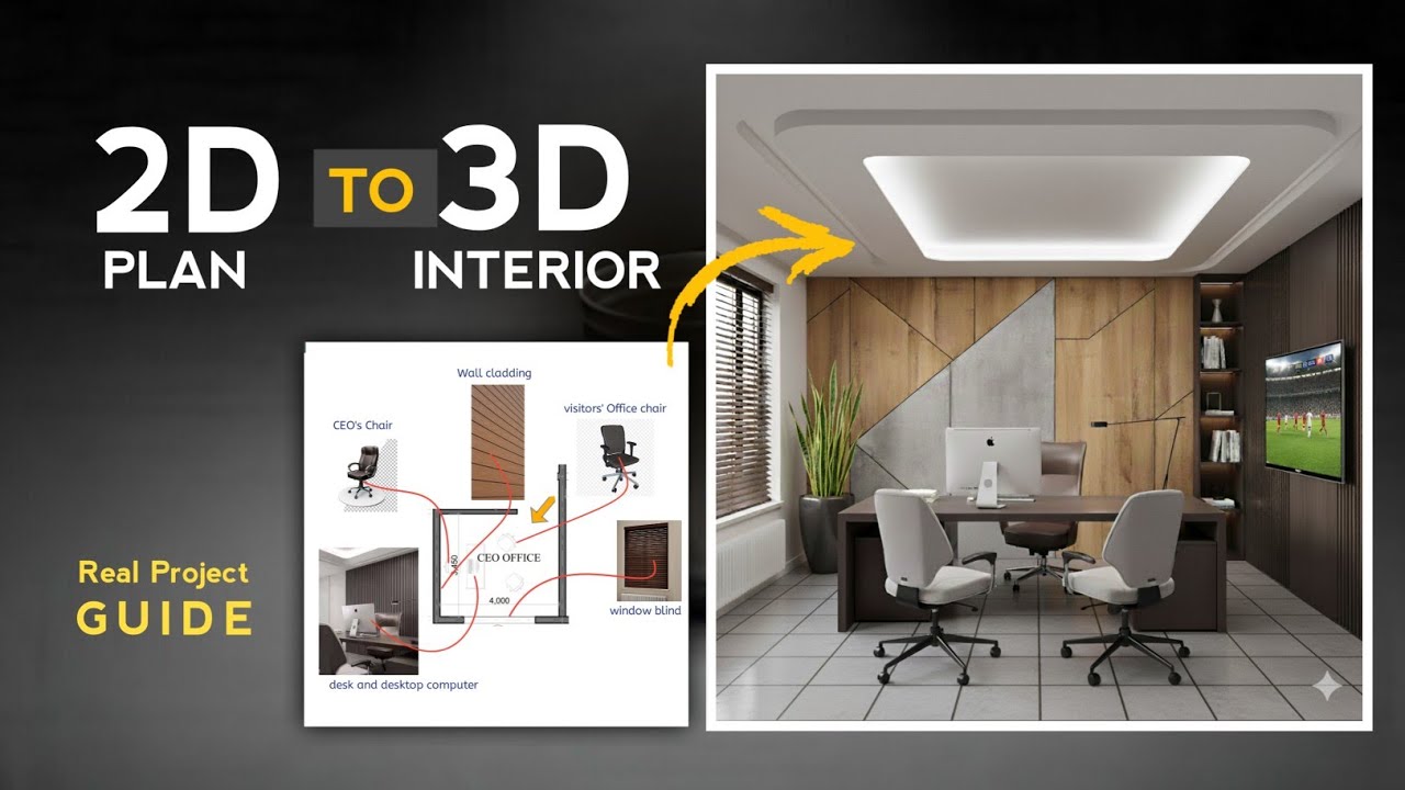 How to Transform 2D Floor Plan to STUNNING 3D Interior (AI-powered REAL PROJECT)