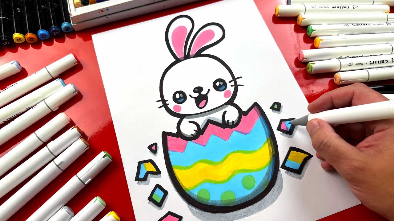 How To Draw The Funny Easter Bunny