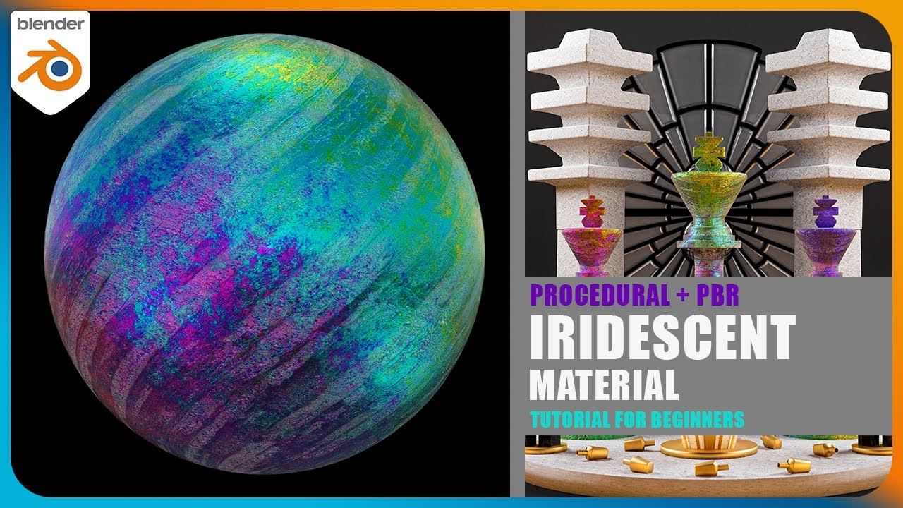 Procedural Iridescent Material with PBR Textures - Blender Tutorial