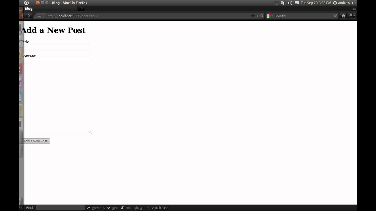 Ruby on Rails Tutorial Part 6 - CRUD - Create - Save Method