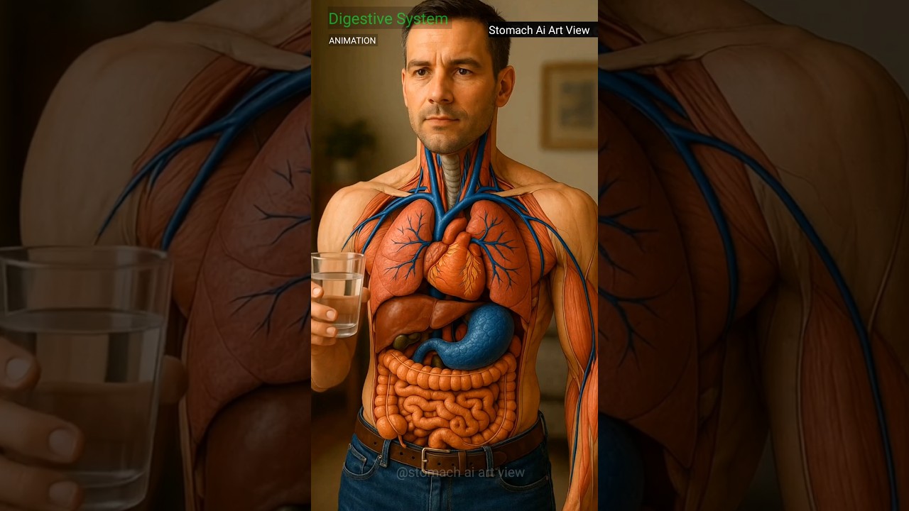 Digestive System Animation | Human Body Organs Explained in 3D | AI Art View