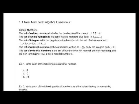 1.1 Real Numbers: Algebra Essentials