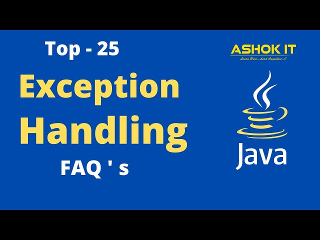 Top 25 Java Exception Handling Interview Questions and Answers | Galaxy.ai