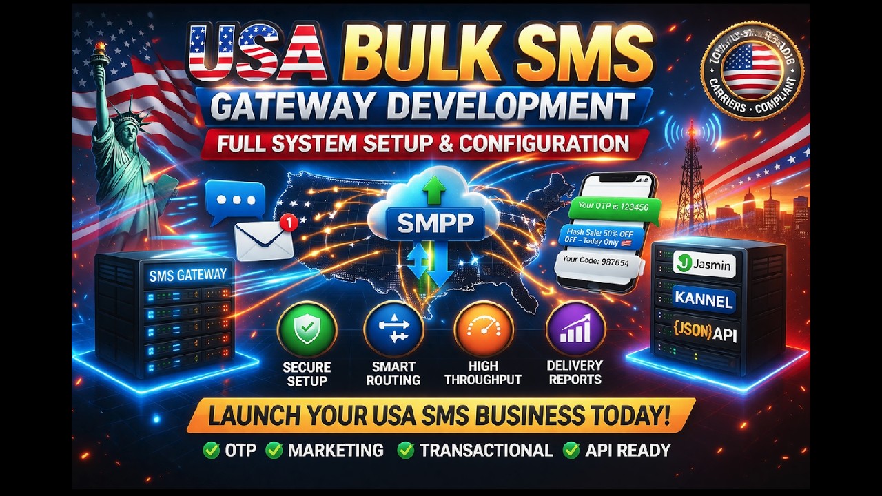 USA Bulk SMS Gateway Development – Full System Setup & Configuration