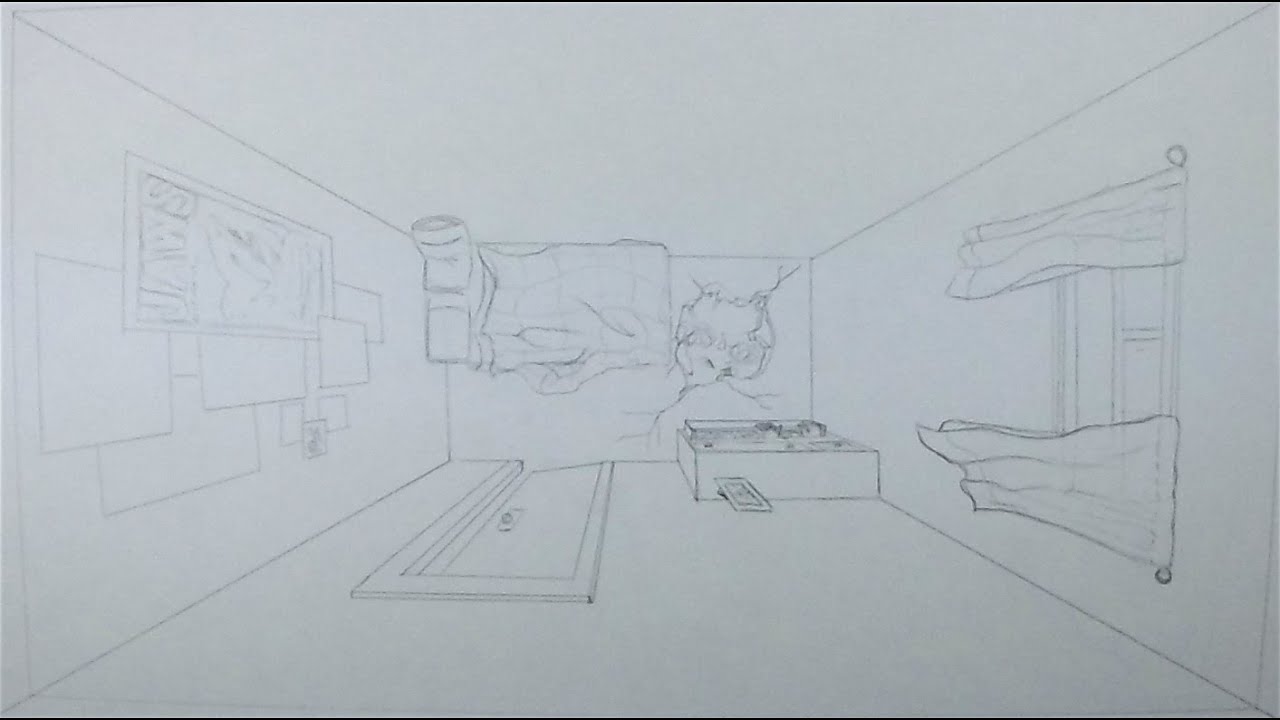 How to Draw a Room in Perspective (Bird's Eye)