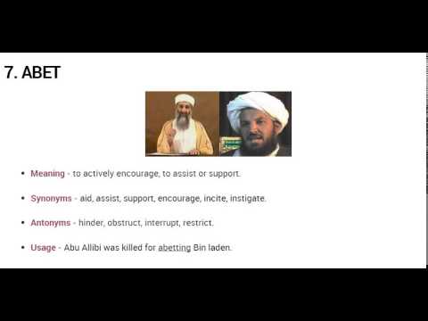 Vocabulary Made Easy Meaning of Abet, Synonyms, Antonyms and its Usage