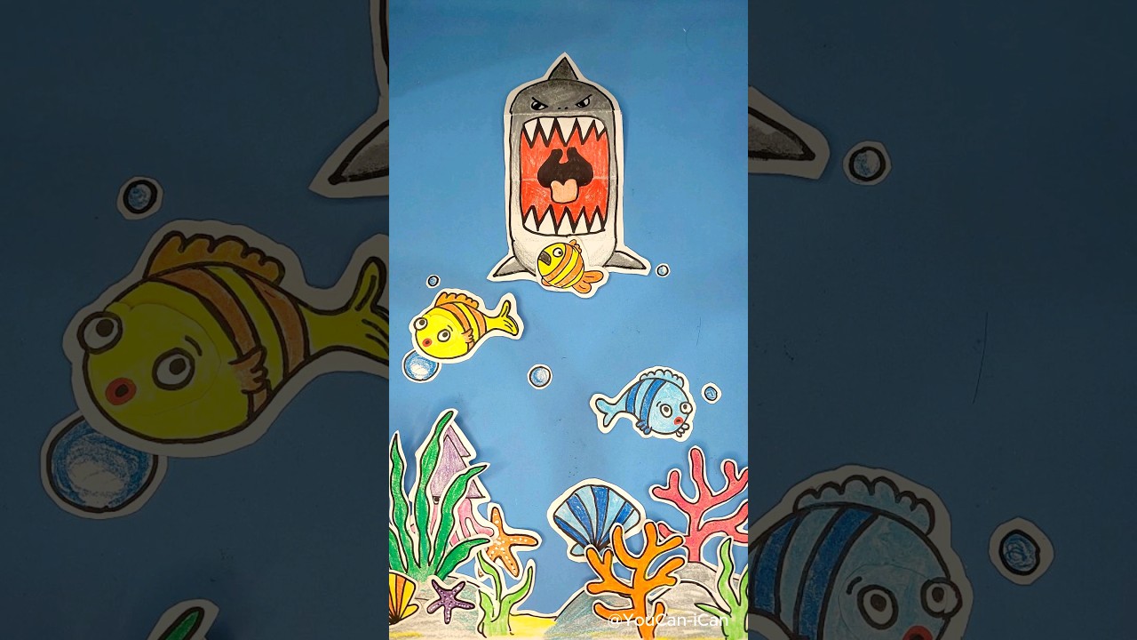 Ocean Shark - Short Film #funny #drawing #art #craft #stopmotion #video #diy