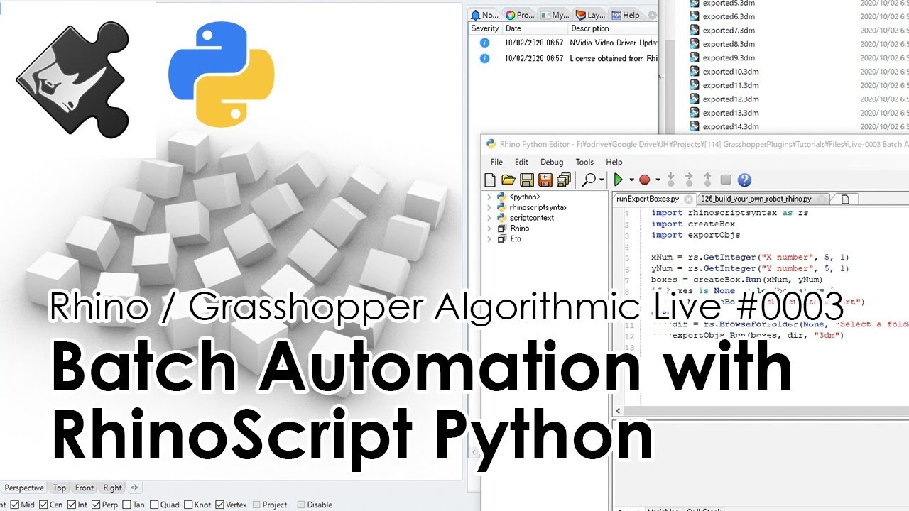 [Tutorial] Batch Automation with RhinoScript Python