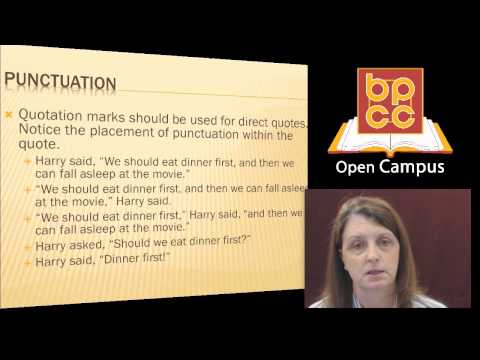 English 099 Module 2.1 - Punctuation Review: 14 Punctuation Marks, Part Two