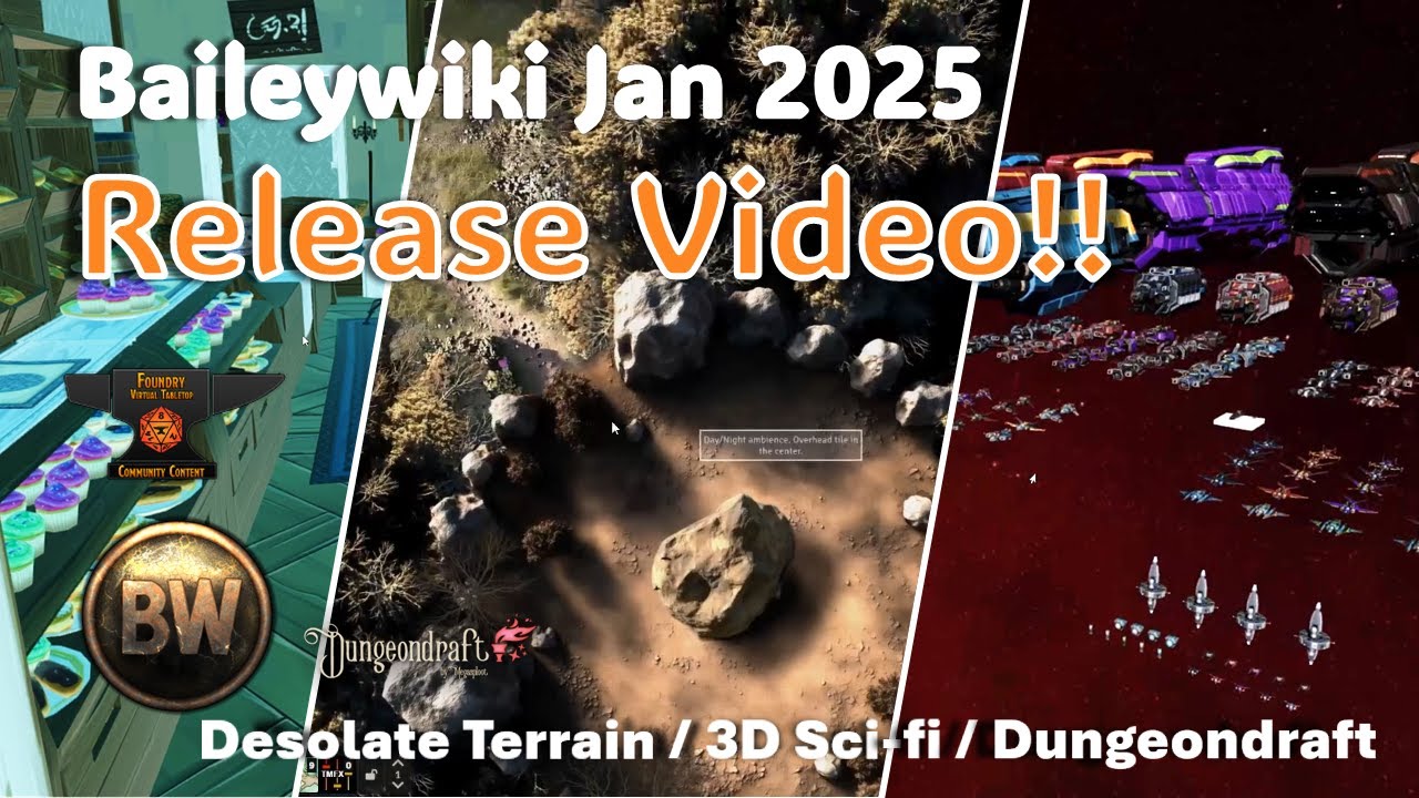 Baileywiki Jan 2025 Release - #foundryvtt  Desolate Terrain, Sci Fi Assets, #dungeondraft assets