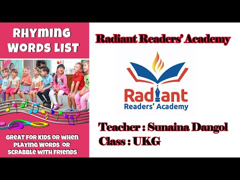 UKG (Upper Kindergarten) || Class Rhyming Words || Radiant Readers' Academy